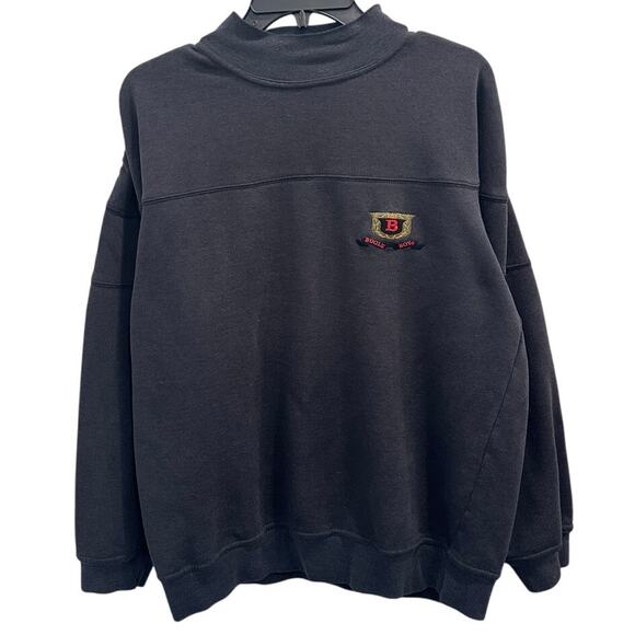 Bugle Boy | Sweaters | Vtg 8s Bugle Boy Mock Neck Black Pullover ...